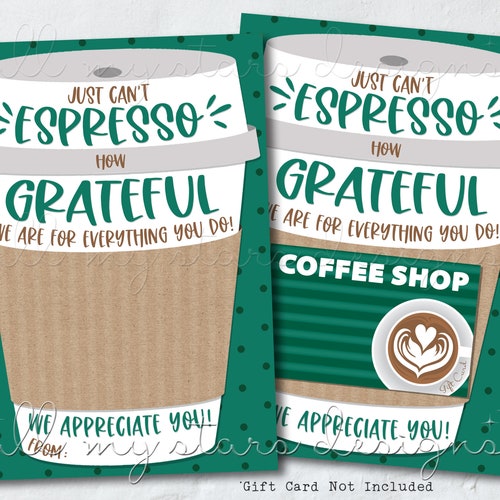 Coffee Gift Tag Espresso How Much We Appreciate You Thank You - Etsy