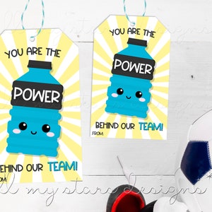 PRINTABLE You Are the POWER Behind Our Team! Sports Drink Tag | Instant ...