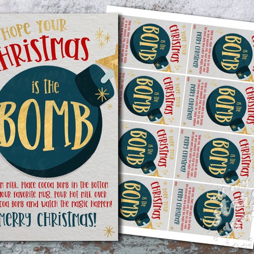 Christmas Gift Tags Hot Cocoa Bomb Hot Chocolate Recipe Tag - Etsy