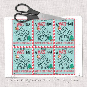 PRINTABLE You Are A-maze-ing! Merry Christmas! Game Card/tag | Instant ...