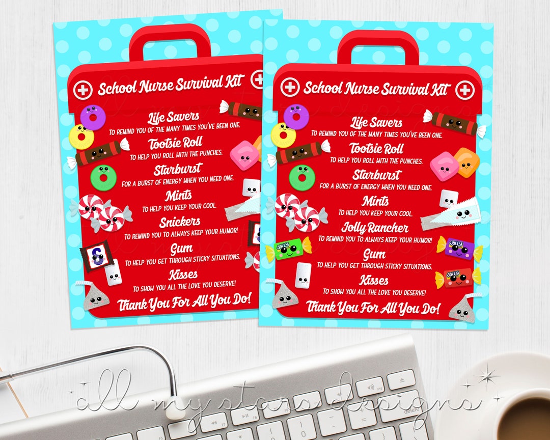 PRINTABLE School Nurse Survival Kit Tags | Instant Download | Nurse ...