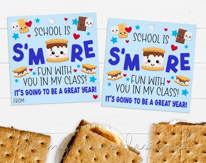 PRINTABLE End Year Gift Tags, Smores Tags, S'mores Favor Tags, Summer ...