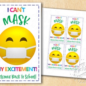 PRINTABLE I Can't MASK My Excitement Welcome Back to | Etsy