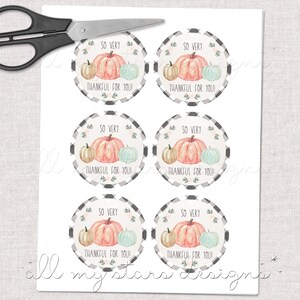 PRINTABLE so Very Thankful for You! Pumpkin Gift Tag | Instant Download ...