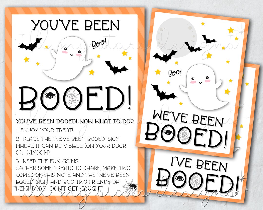 PRINTABLE You've Been BOOED! Cute Halloween Boo Set | Instant Download ...
