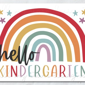 PRINTABLE Hello Kindergarten Rainbow Photo Sign | Instant Download ...