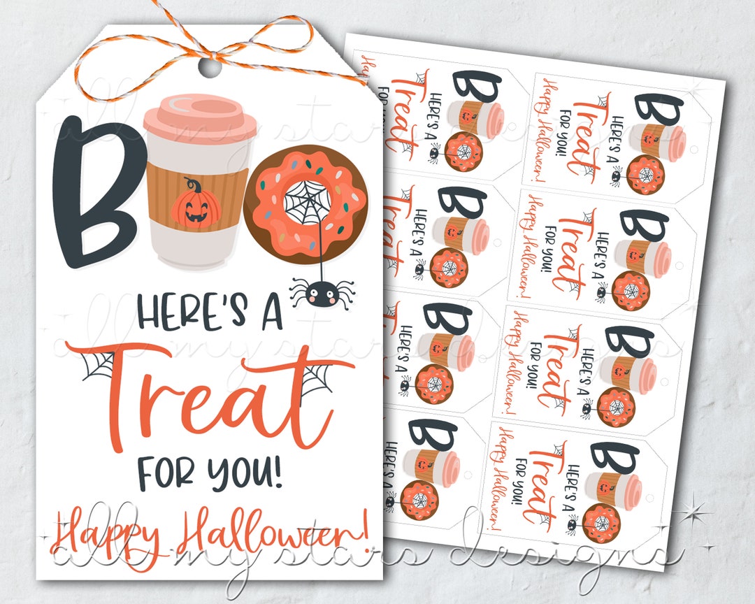 PRINTABLE BOO Here's a Treat for You Happy Halloween - Etsy