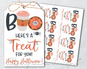 PRINTABLE BOO Here's a Treat for You Happy Halloween | Etsy