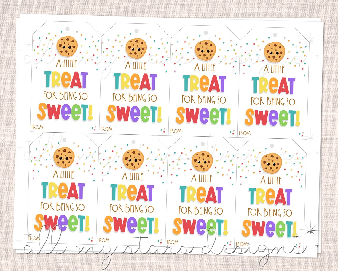 PRINTABLE A Little TREAT for Being so SWEET! Cookie Tag | Instant ...