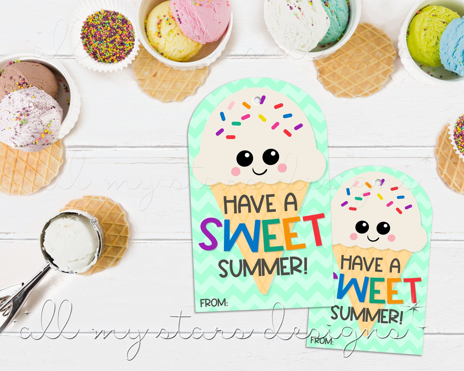 PRINTABLE Have a SWEET Summer Ice Cream Tag Instant - Etsy UK