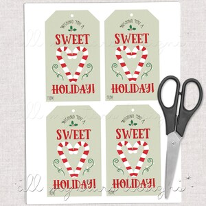 PRINTABLE Wishing You a SWEET Holiday! Candy Cane Heart Tag | Instant ...