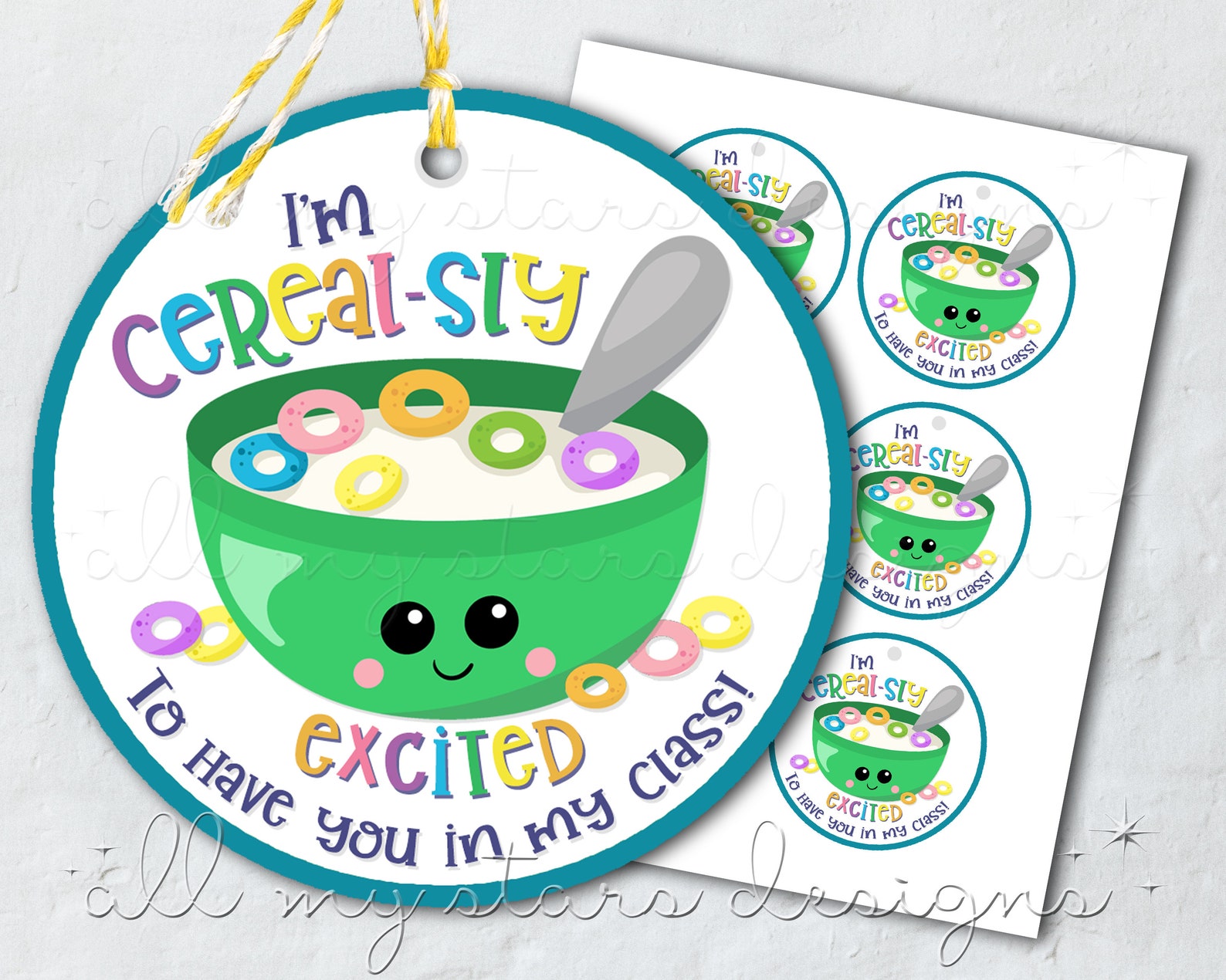 PRINTABLE I'm CEREAL-SLY Excited to Have You in My Class - Etsy