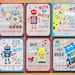 PRINTABLE Robot Valentines Set of 6 Valentine Cards Instant Download ...