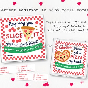 PRINTABLE Cute Pizza Valentine Cards - Set of 4 | Instant Download ...