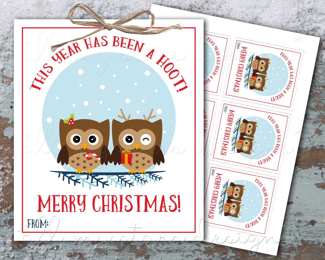 PRINTABLE This Year Has Been a HOOT! Merry Christmas! Holiday Owl Tag ...