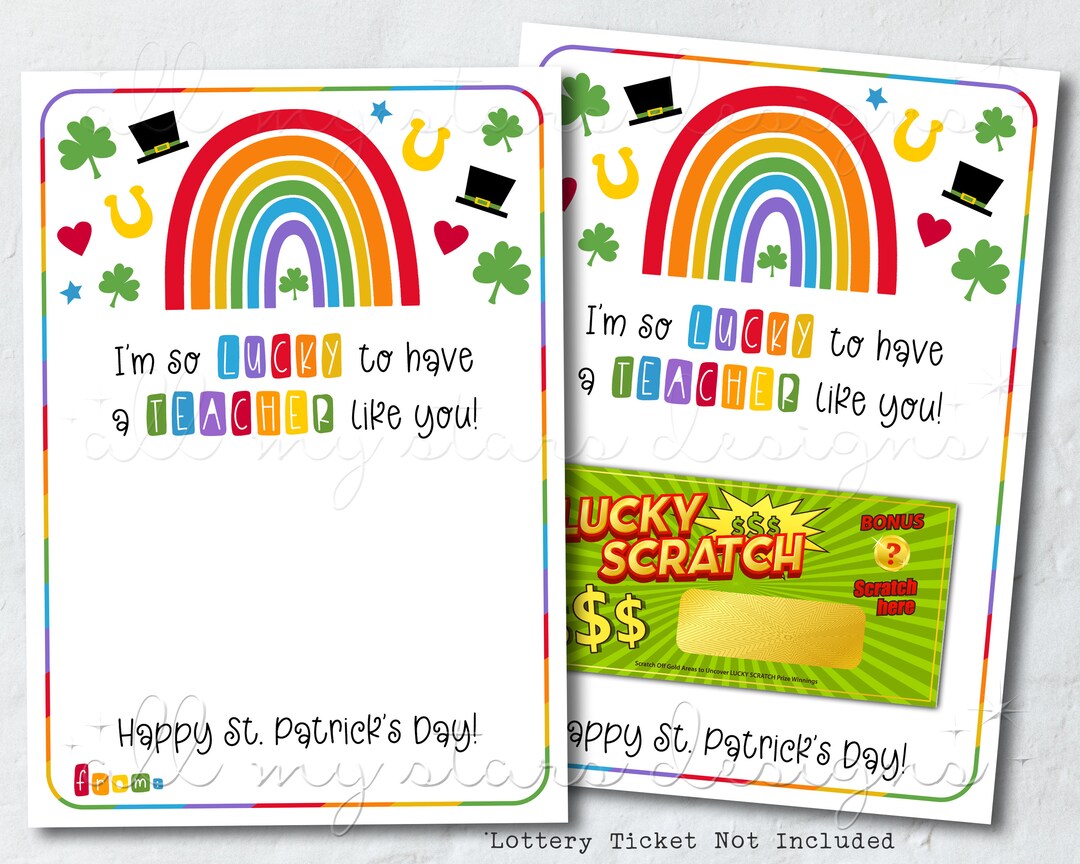 PRINTABLE I'm so LUCKY to Have a TEACHER Like You! Happy St. Patrick's ...