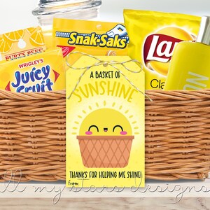 PRINTABLE A Basket of SUNSHINE Thanks for Helping Me Shine! Tag ...