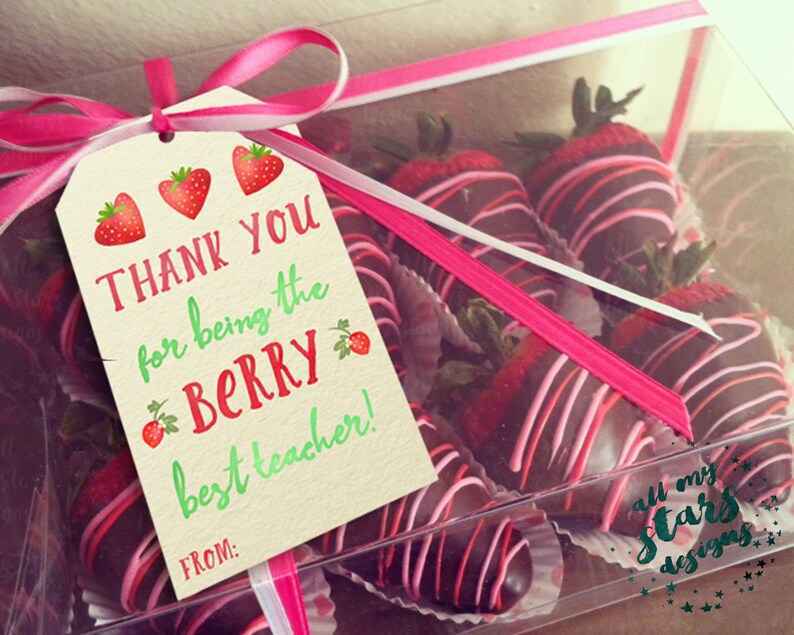 PRINTABLE Thank You For Being The Berry Best Teacher Teacher | Etsy