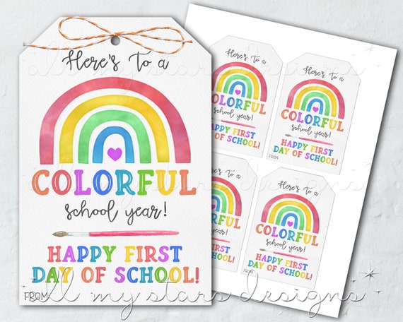 PRINTABLE Here's to A COLORFUL School Year Happy First - Etsy