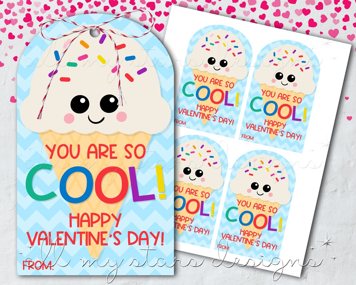 PRINTABLE You Are so COOL Happy Valentine's Day Ice - Etsy