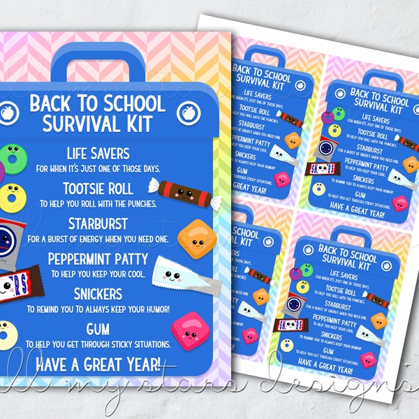 High School Survival Kit Printable - Etsy