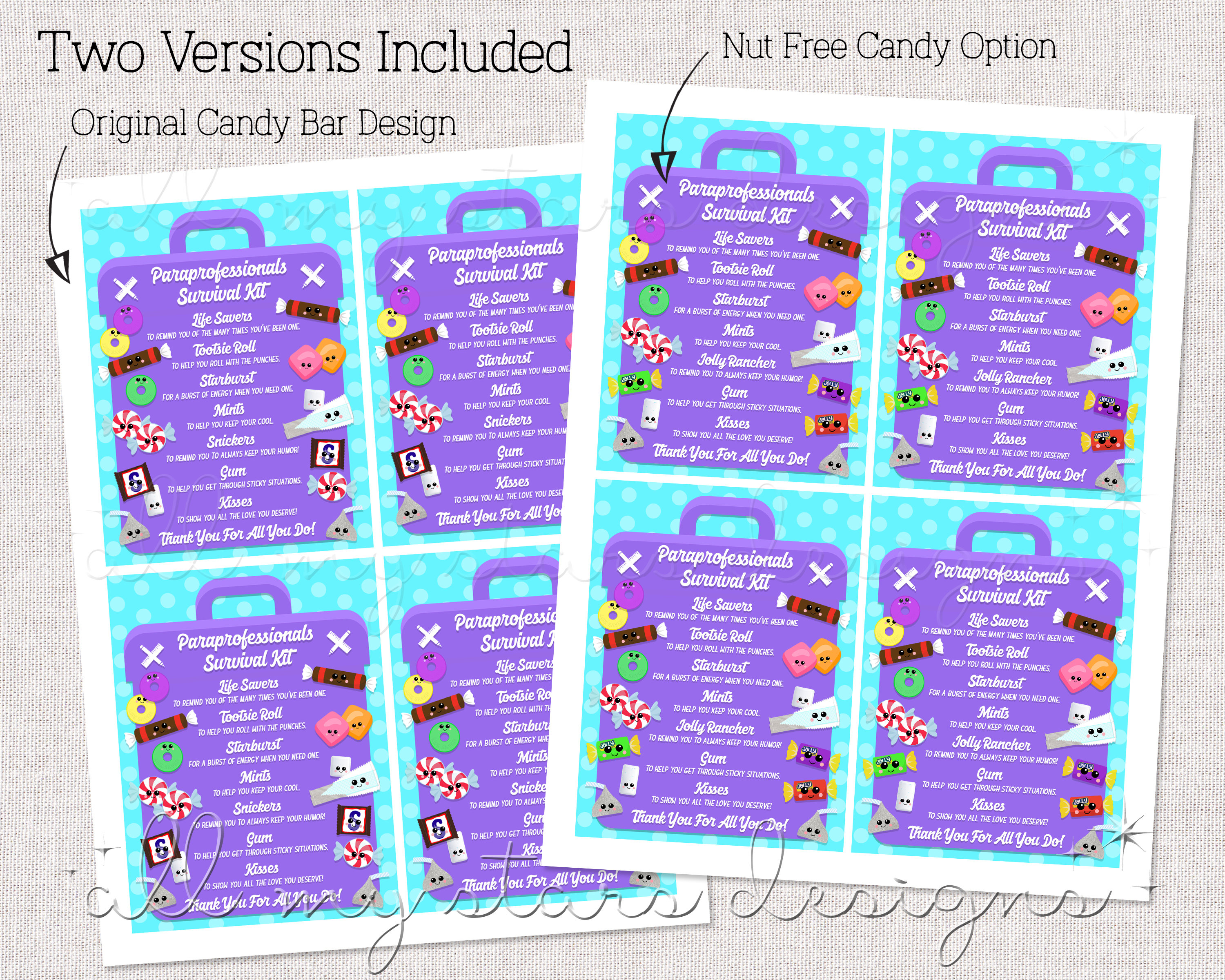 PRINTABLE Paraprofessionals Survival Kit Tag | Instant Download ...