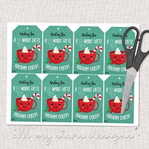PRINTABLE Wishing You a Whole LATTE Holiday Cheer! Coffee Tag | Instant ...