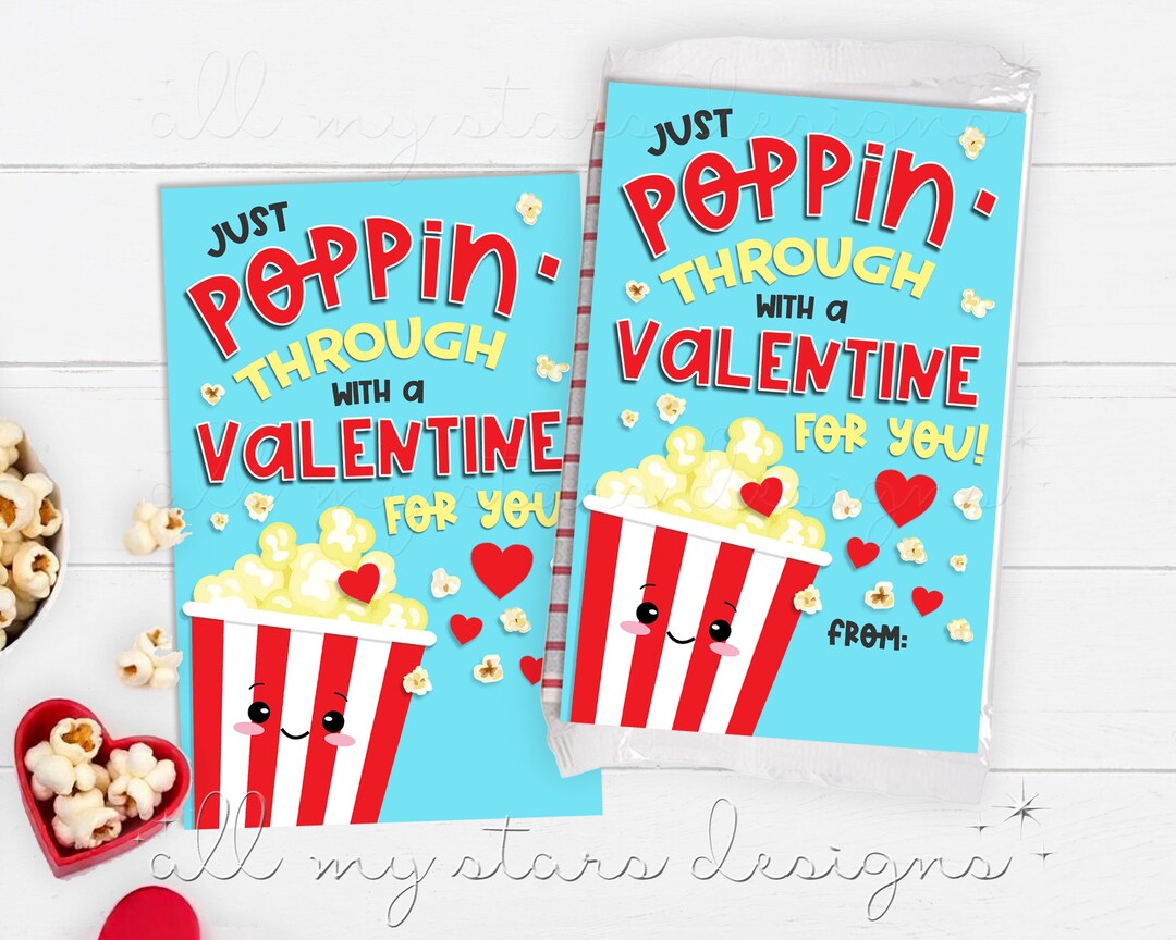 PRINTABLE Just POPPIN' Through With a Valentine for You! Tag | Instant ...