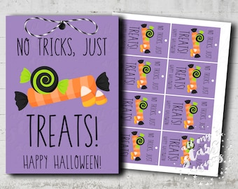 No Tricks Just Treats Halloween Tags. No Tricks Just A Treat. - Etsy