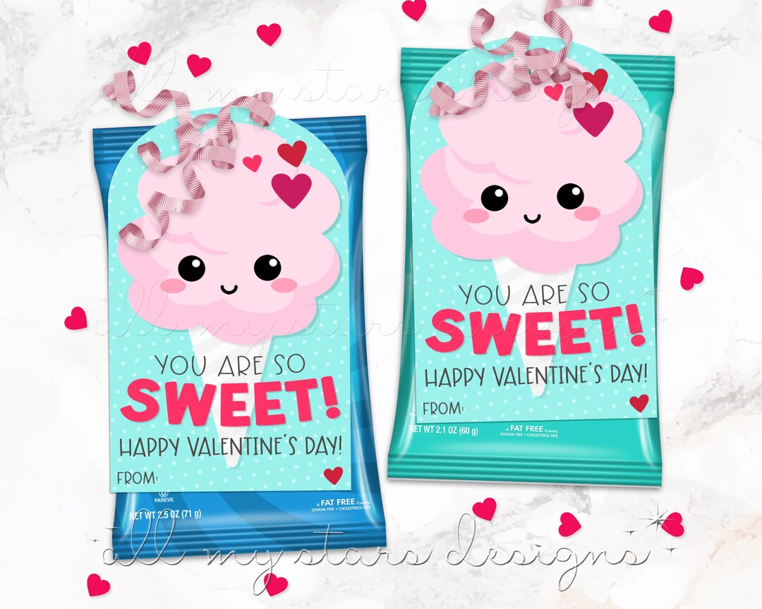 PRINTABLE You Are so SWEET! Valentine Cotton Candy Tag | Instant ...