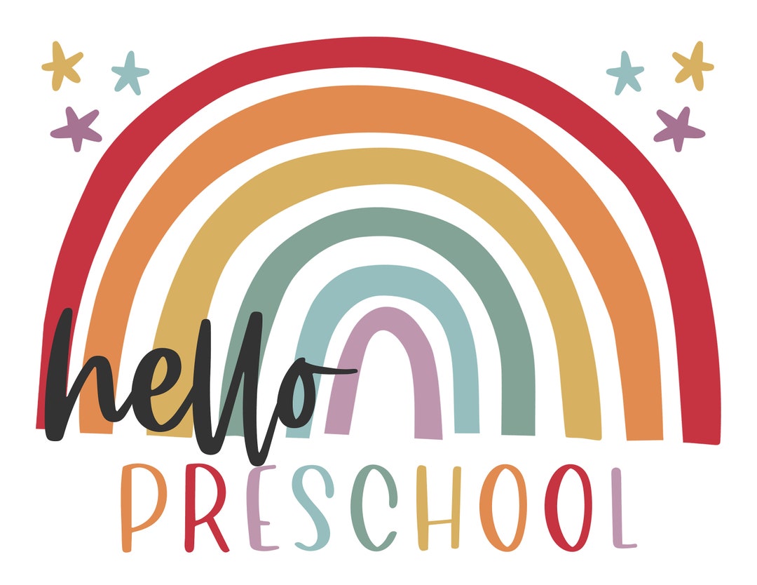 PRINTABLE Hello Preschool Rainbow Photo Sign | Instant Download | Back ...