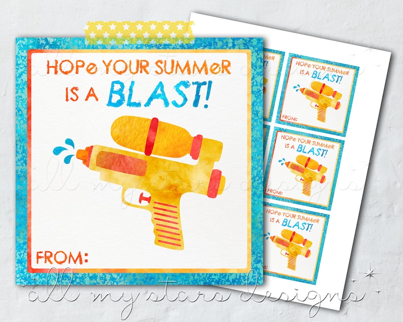 PRINTABLE Hope Your Summer is a BLAST! Tag | Instant Download | Super ...
