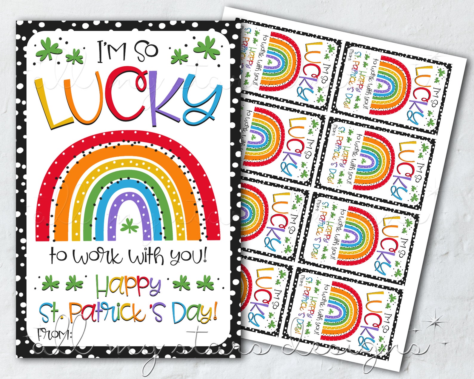 PRINTABLE I'm so LUCKY to Work With You! Happy St. Patrick's Day ...