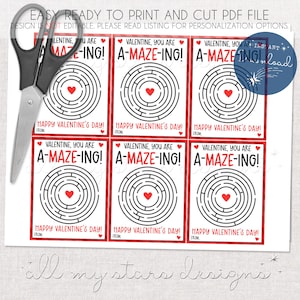 PRINTABLE Valentine, You Are A-maze-ing! Happy Valentine's Day! Game ...