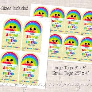 PRINTABLE There's SNOW Better Friend Than You! Have a COOL Summer! Tag ...