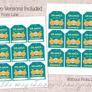 PRINTABLE Orange You Glad It's Summer! Orange Gift Tag | Mandarin ...