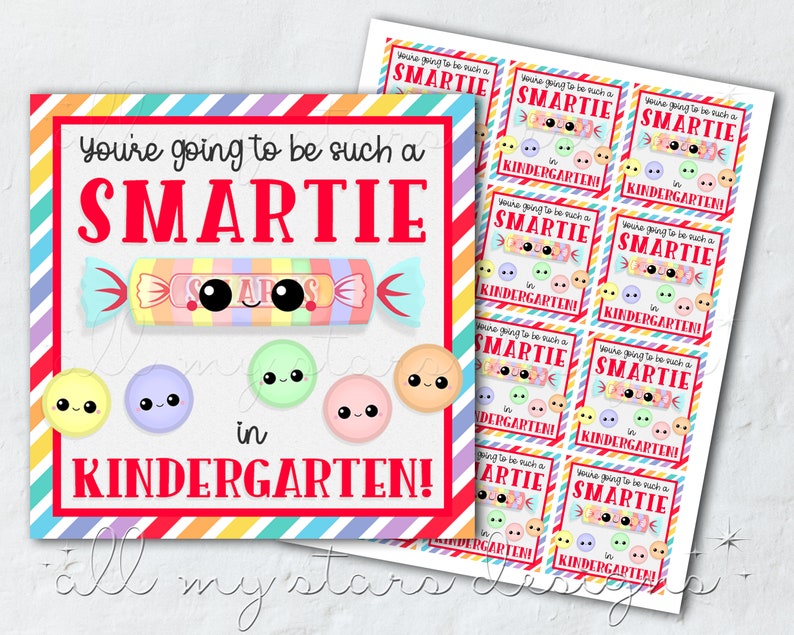 PRINTABLE You're Going to Be Such a SMARTIE in Kindergarten! Tag ...