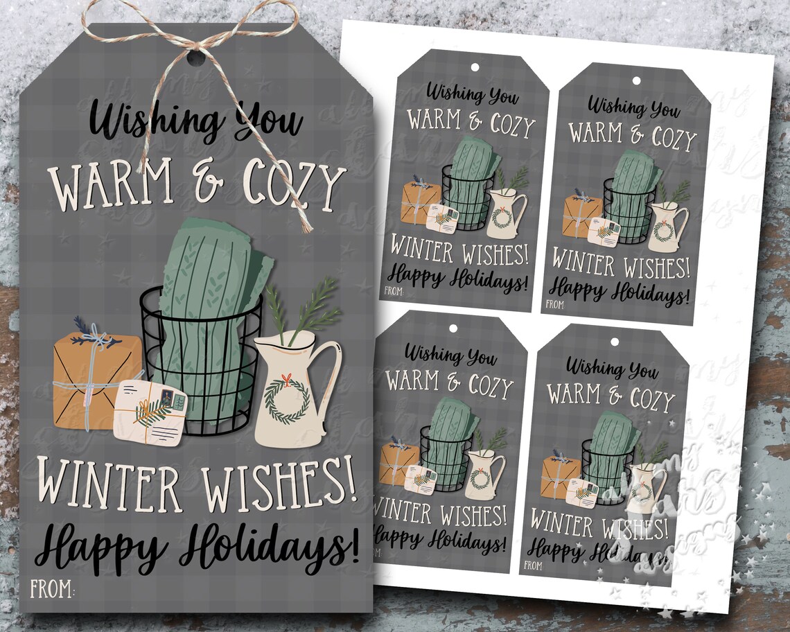 PRINTABLE Wishing You Warm & Cozy Winter Wishes Happy - Etsy