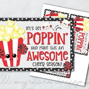 PRINTABLE Let's Get POPPIN' and Make This an Awesome Cheer Season! Tag ...