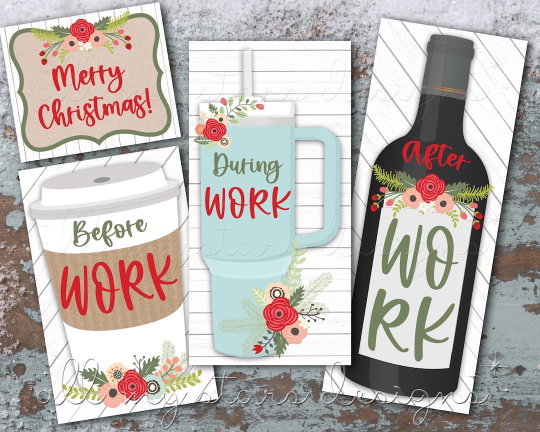 PRINTABLE Before Work, During Work, After Work Merry Christmas! 4 Piece ...