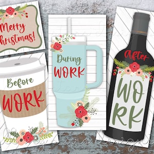 PRINTABLE Before Work, During Work, After Work Merry Christmas! 4 Piece ...