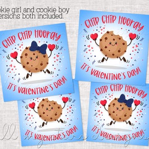 PRINTABLE Chip Chip Hooray It's Valentine's Day! Cookie Tag | Instant ...