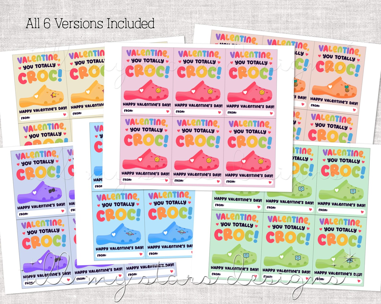 PRINTABLE Valentine, You Totally CROC! Happy Valentine's Day! Tag - Set ...