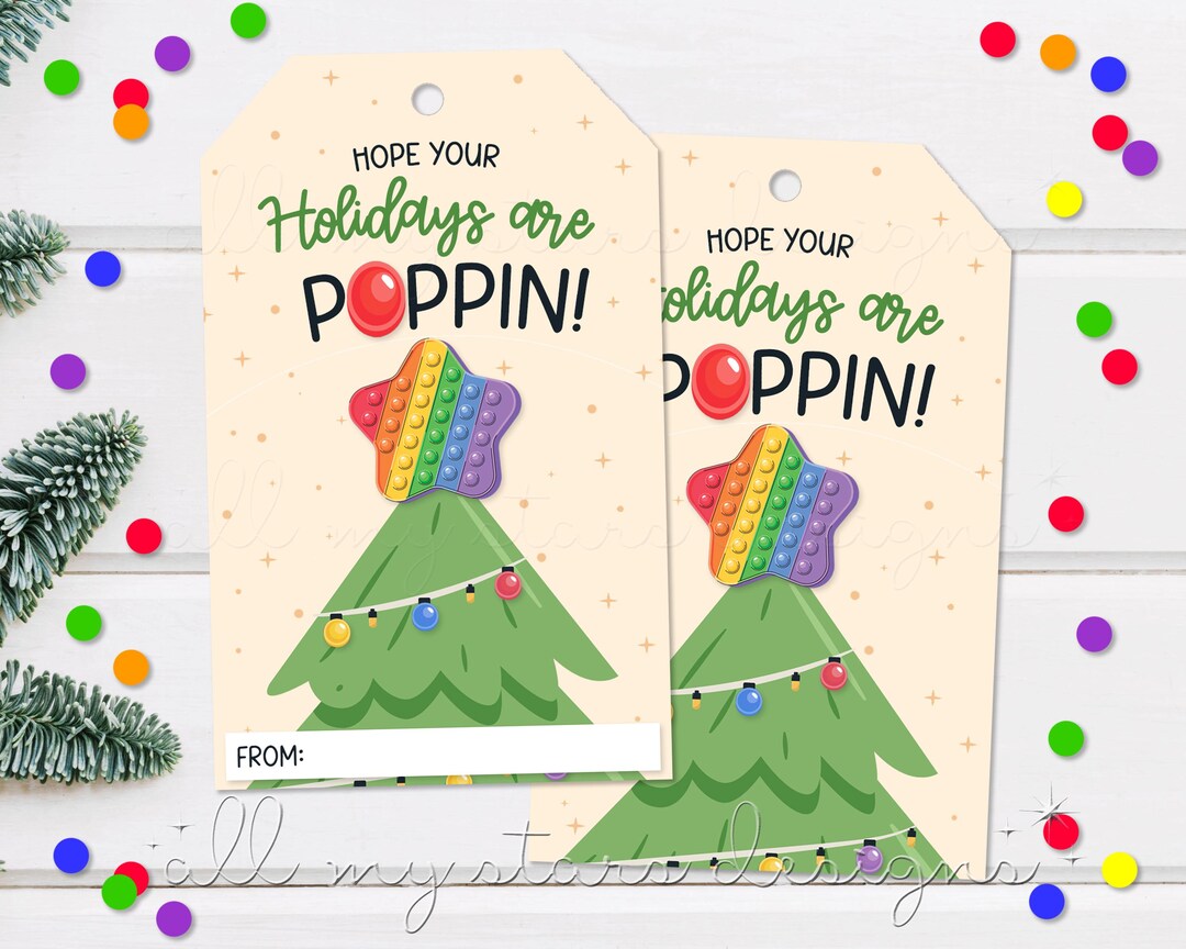 PRINTABLE Hope Your Holidays Are POPPIN'! Gift Tag | Instant Download ...