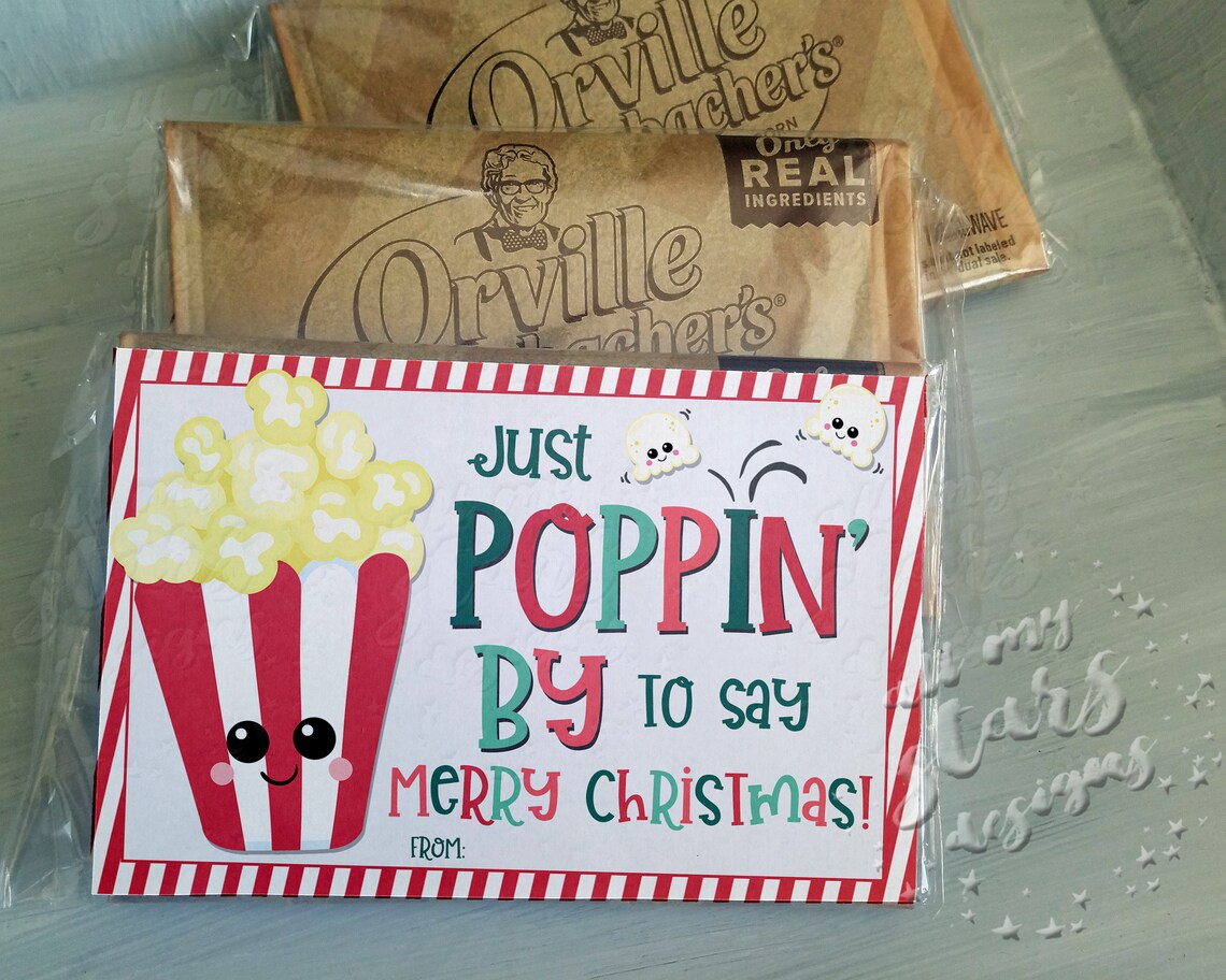 PRINTABLE Just POPPIN' BY to Say Merry Christmas! Tag | Instant ...