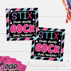 PRINTABLE STIX Those Stunts and ROCK That Routine! Candy Tag | Instant ...