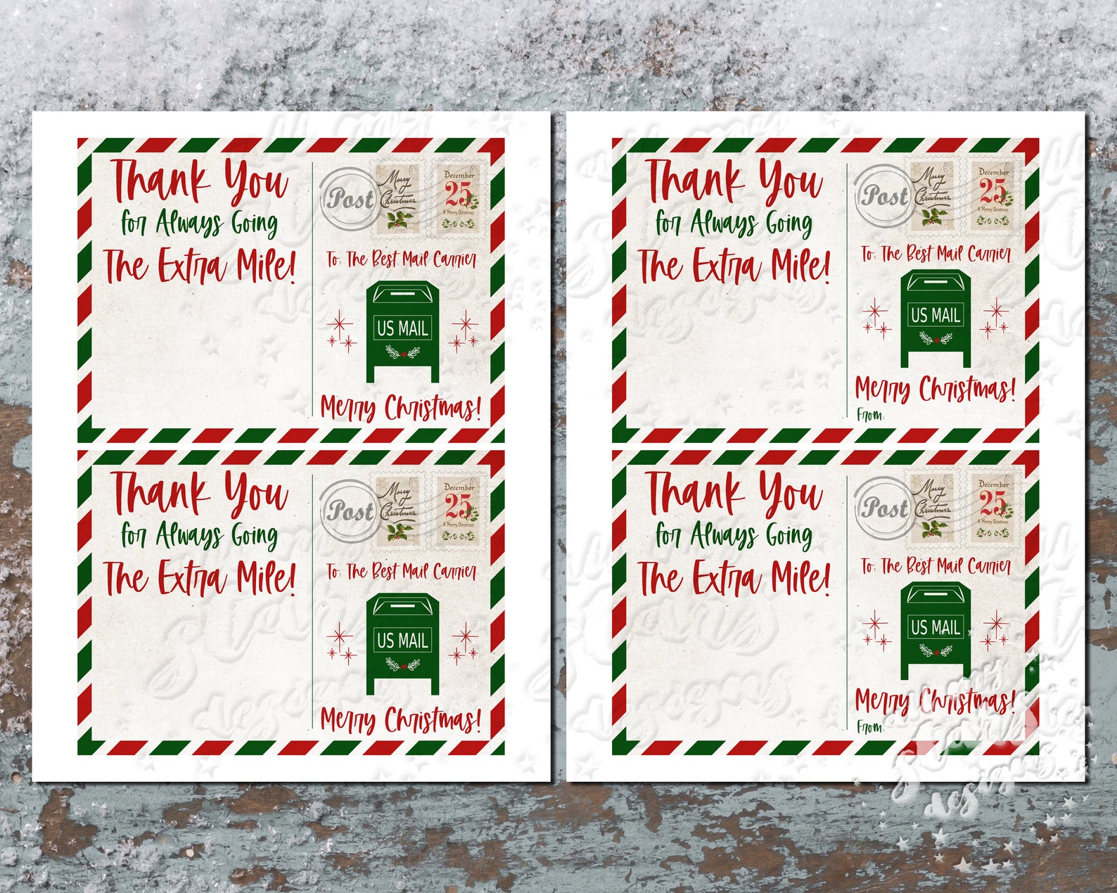 PRINTABLE Thank You for Always Going the Extra Mile! Merry Christmas ...