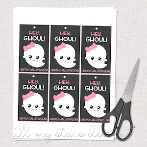 PRINTABLE Hey, Ghoul! Happy Halloween! Cute Ghost Gift Tag | Instant ...