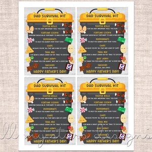 PRINTABLE DAD Survival Kit Tag Happy Father's Day! | Instant Download ...