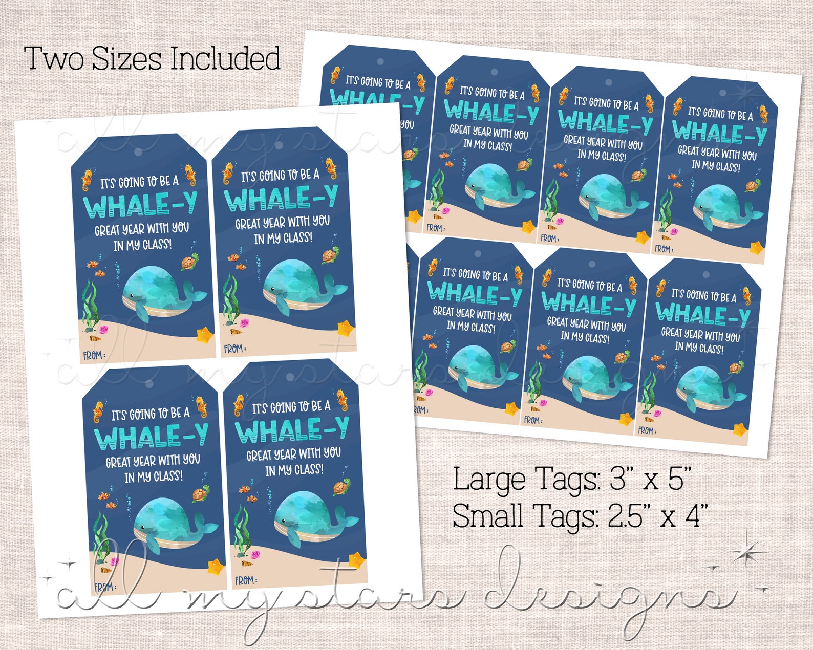 PRINTABLE It's Going to Be a WHALE-Y Great Year With You in My Class ...